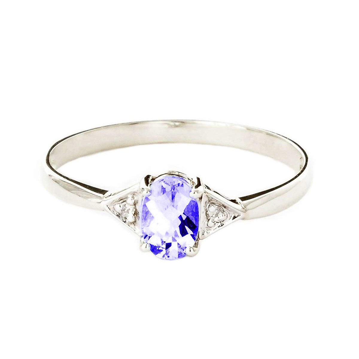Galaxy Gold GG 14k Solid White Gold Ring with Diamonds and Tanzanite - Size 8.0