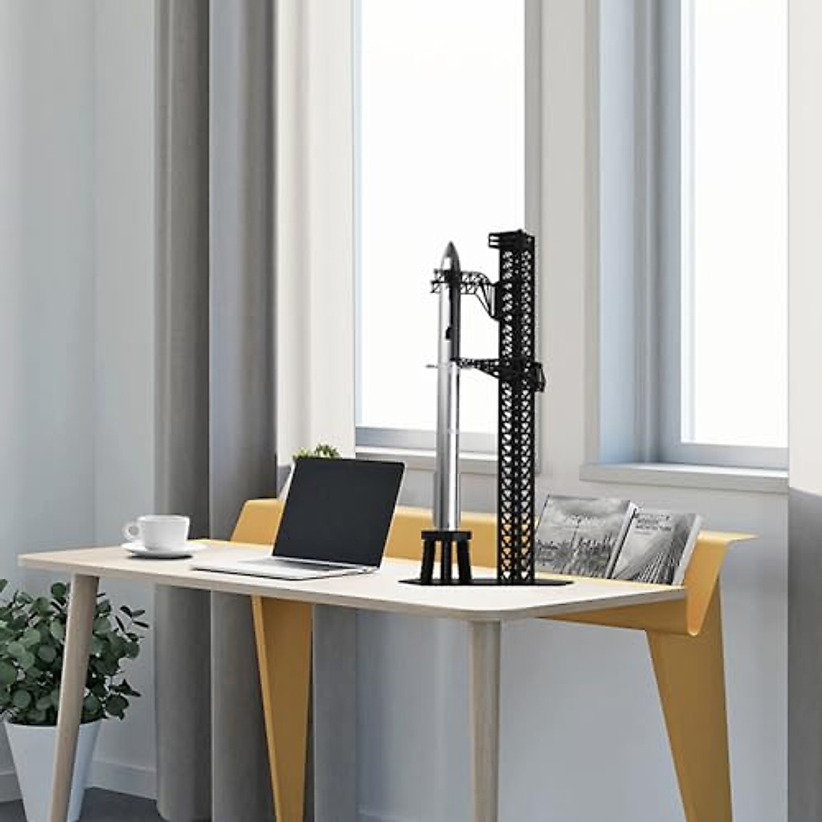 SpaceX Starship Rocket Model Set NASA Gifts - Dragon Spacecraft Heavy Falcon 9 Booster Launcher with Metallic Texture - Desktop Ornament, Aerospace Collectible Gift for Kids Adults Space Lover