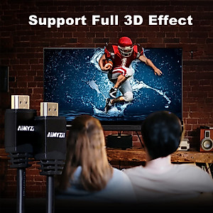 Aimyzii HDMI Cable 75 Feet 4K HDMI 2.0 Cable with Built-in Signal Booster Support 4K 3D 2160P 1080P HDCP2.2 Ethernet ARC and Bandwidth 18Gbps-Black