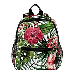 Cute Fashion Mini Backpack Pack Bag Tropical White Floral Flower