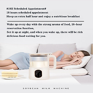 ZIJINGM Mini Soy Milk Maker Machine, 8 in 1 Automatic Nut Milk Maker, Electric Juice Blender Free Filtering, Self-Cleaning Personal Soybean Milk Machine Household with 12H Preset for Kitchen