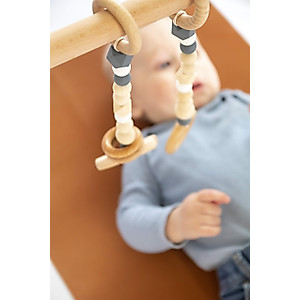 SONDER Double Sided Vegan Leather Changing Mat - Infant and Toddler Multipurpose Portable Waterproof Diaper Pad - Compact for Travel - Deluxe Diaper Changer (14" x 22", Sugar Almond + Honey Gold)