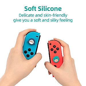 GeekShare 4PCS Cute Shark Thumb Grip Caps,Soft Silicone Joystick Cover Compatible with Nintendo Switch/OLED/Switch Lite