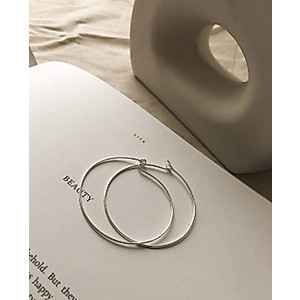 Boma Jewelry Sterling Silver Wire Hoop Earrings (1 1/4 Inch Hoop)