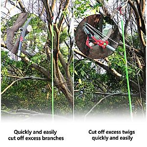 ELIXRION 7-27 Feet Pole Saws for Tree Trimming Manual Branch Pruner Cutter Kits, Manual Pole Saw Cut Branch Garden Tool Tree Pruner Extendable Hand Saw Tree Trimmer Long Handle Pruner with Storage Bag