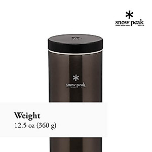 Snow Peak System Bottle - Double-Wall Insulated Stainless Steel Water Bottle with Multiple Lids - Versatile Camping & Backpacking Equipment - 500 ml - Dark Silver