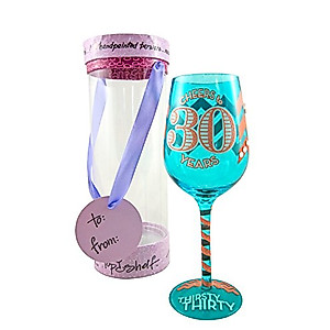 Thirsty Thirty Birthday Wine Glass – Novelty Gift Idea for Him or Her