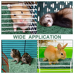 Chumia 3 Packs Guinea Pig Cage Liners Bedding Winter Warm Critter Nation Cage Liner for Rabbit Small Animals Cage Absorbent Pee Pad Supplies Bed Mat (Green,16 x 24 Inch)