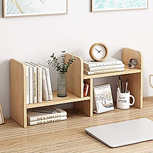 Stretch Bookshelf Magazine Rack Partition Divide-Grid Shelf Stratification Storage Rack Desktop Office Desk Home MUMUJIN (Size : 80X24X40CM)