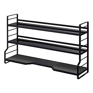 Yamazaki Home Sturdy, Standing Stovetop Kitchen Rack/Spice Shelves | Steel | Countertop Shelf, One Size, Black