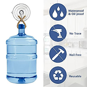 Yuroochii 20 Pack Suction Cup Hooks,2-1/2 Inches Clear PVC Suction Cups with Metal Hooks Removable Waterproof Strong Powerful Suction Cups for Kitchen Bathroom Shower Wall Window Glass Door