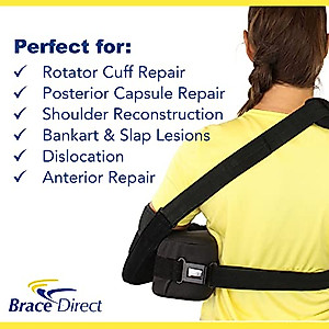 Brace Direct Shoulder Immobilizer with Abduction Sling for Injury Support for Posterior Capsule, Dislocations, Rotator Cuff, Subluxation, & Post Surgery