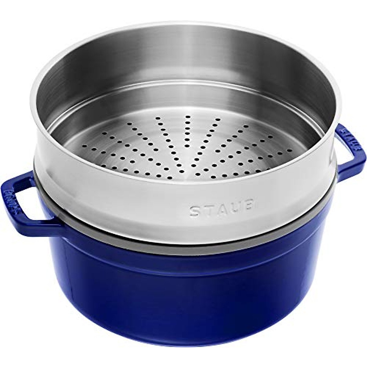 Staub Cocotte with Steamer Round 26cm Dark Blue