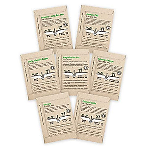 Hot Pepper Seeds Variety 7 Pack — Includes Cayenne, Anaheim, Jalapeno, Hungarian Wax Pepper, Habanero, Serrano and Poblano — Heirloom Chili Seed Packets for Planting in Your Organic Garden
