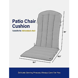 YEFU Outdoor Rocking Chair with Thin Cushion, Adirondack Chair for Indoor and Outdoor, Used in Patio, Fire Pit, Deck, Garden, Campfire Chairs(White Chair+Gray Cushion)