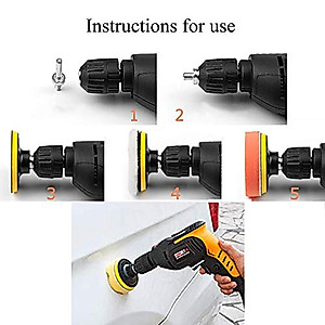 Yesallwas Car Foam Drill Polishing Pad Kit 8Pcs,4 Inch Buffing Pads Kits drill buffer attachment,thin sanding sponge for Drill Buffing,Car Sanding,Polishing,Waxing,Cleaning Set (4 Inch)