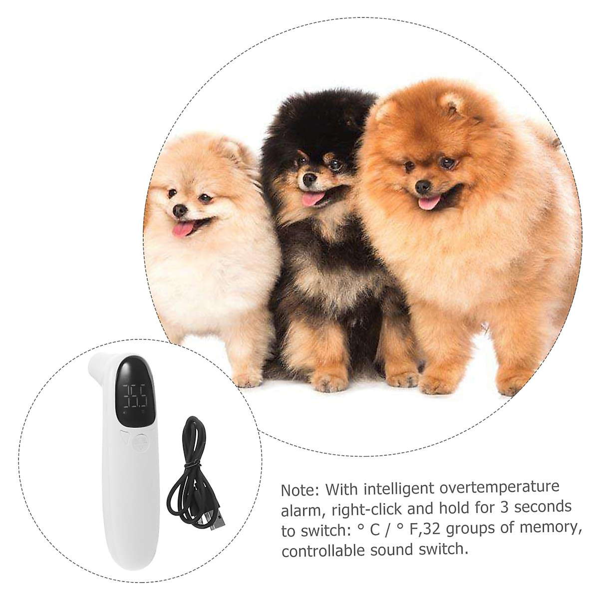 1 Set Pet Thermometer Small Animal Thermometer Cat Thermometer Pet Screen Thermometer Dog Thermometer Pig Thermometer Digital Thermometer Pet Ear Thermometer Dogs Cats Thermometer