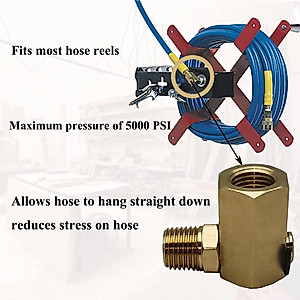 50310 Swivel Joint for Air Hose Reel 1/4'' FPT * 1/4'' MPT 90 Deg Swivel Fitting, 5/16-18G Male/Female