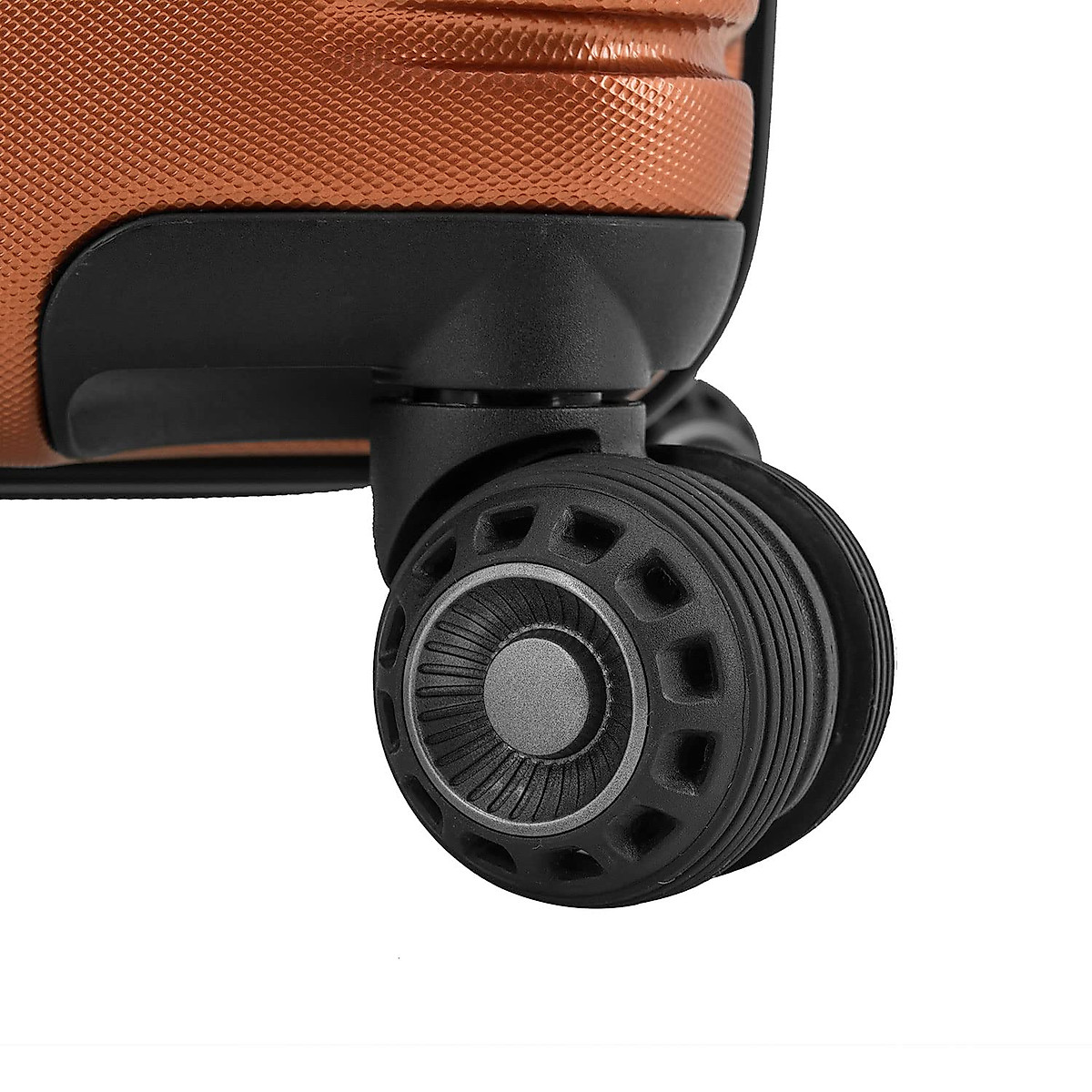 Traveler's Choice Archer Polycarbonate Hardside Spinner Luggage Set, Tie Down Straps, Orange, 2-Piece