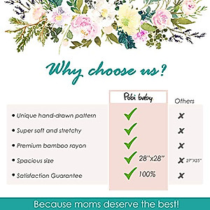 Pobi Baby Premium Multi-Use Cover - Nursing Cover, Baby Car Seat Covers, Shopping Cart, High Chair, and Breastfeeding Cover - Ultra-Soft, Stretchy, and Versatile Floral Scarf for Baby and Mom (Allure)