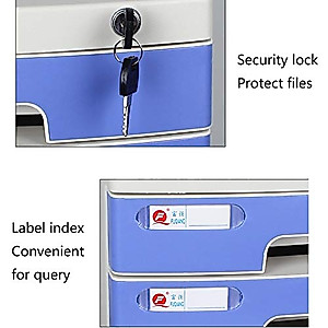 Desktop Drawer Organizer, with Security Lock A4 Box for Office, 7 Tier Gray, Blue, White File Cabinet, Increase Work Efficiency. (Color : Gray)