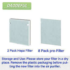 H7123101/H211/H211S Replacement Filter for Govee H7123 Smart Air Purifiers and Homvana H211 H211S Air Purifier, 2 Pack HEPA Filter + 4 Washable Pre-filter