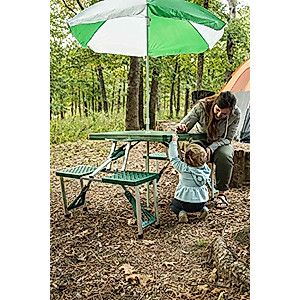 Stansport Picnic Table and Umbrella Combo - Green (615)