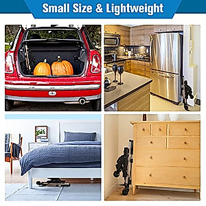 Folding Hand Truck Portable Dolly Utility Cart Rolling Crate with 4 Rotate Wheels 80KG/176Lbs Heavy Duty Handcart Removable Bag Telescoping Handle for Moving Shopping Grocery Office Use(Black&White)