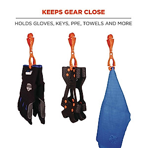 Ergodyne Glove Grabbers Each Security Clip, Orange, Each US, 1 Count (Pack of 1)