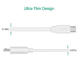 Smays 3-Pack 25 ft Micro USB Extension Cable Compatible with Wyze Cam v4, Wyze Cam Pan v3, Yi Cam, Nest Cam, Blink Mini Security Camera, Long Flat Power Cord, White