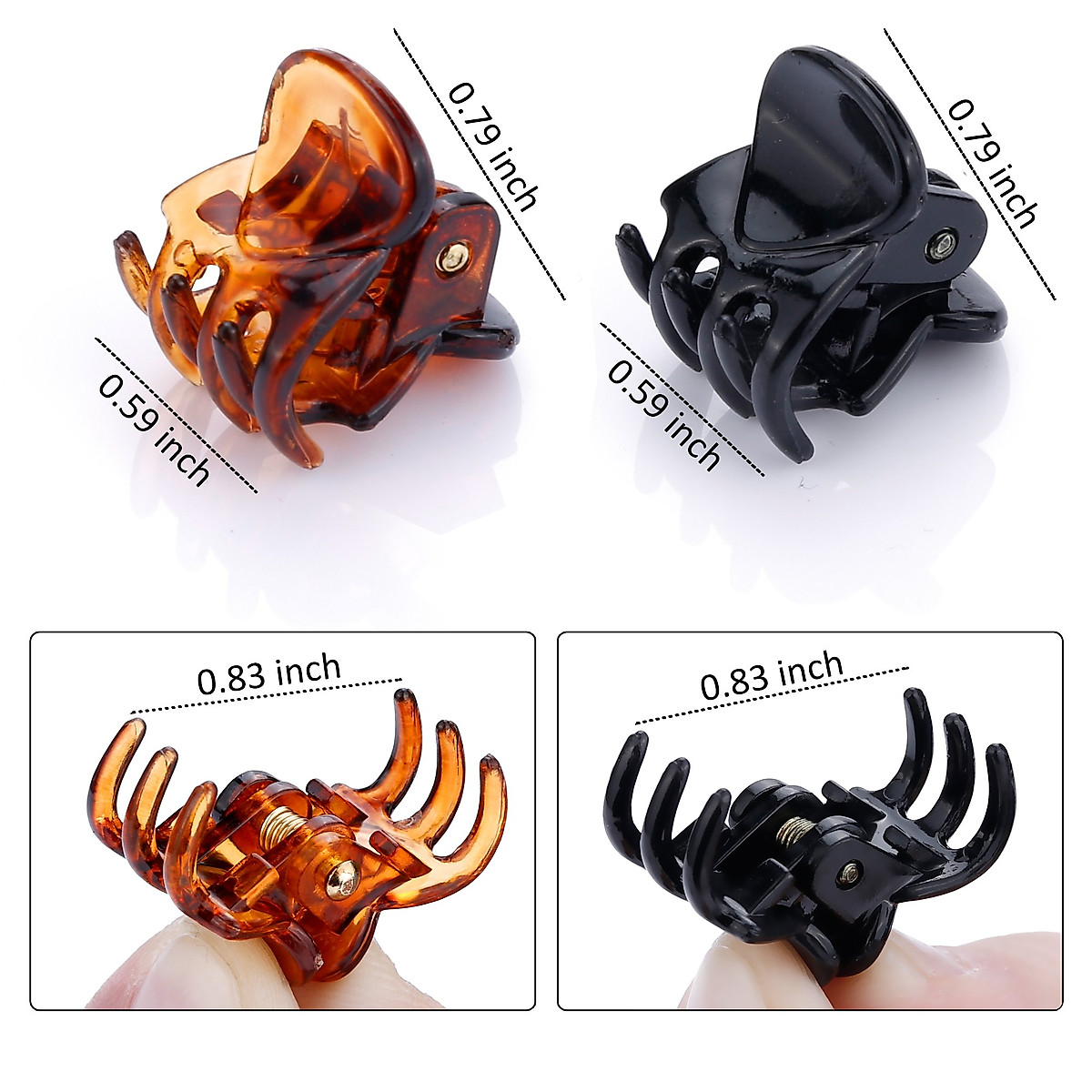 JANYUN 48 Pcs Small Mini Hair Claw Clips Hair Clamps for Women Girl's Hair (Black Brown)