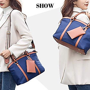 TMFAN Women Satchel Handbags Top Handle Work Bag Shoulder Purse and Wallet Set, Black