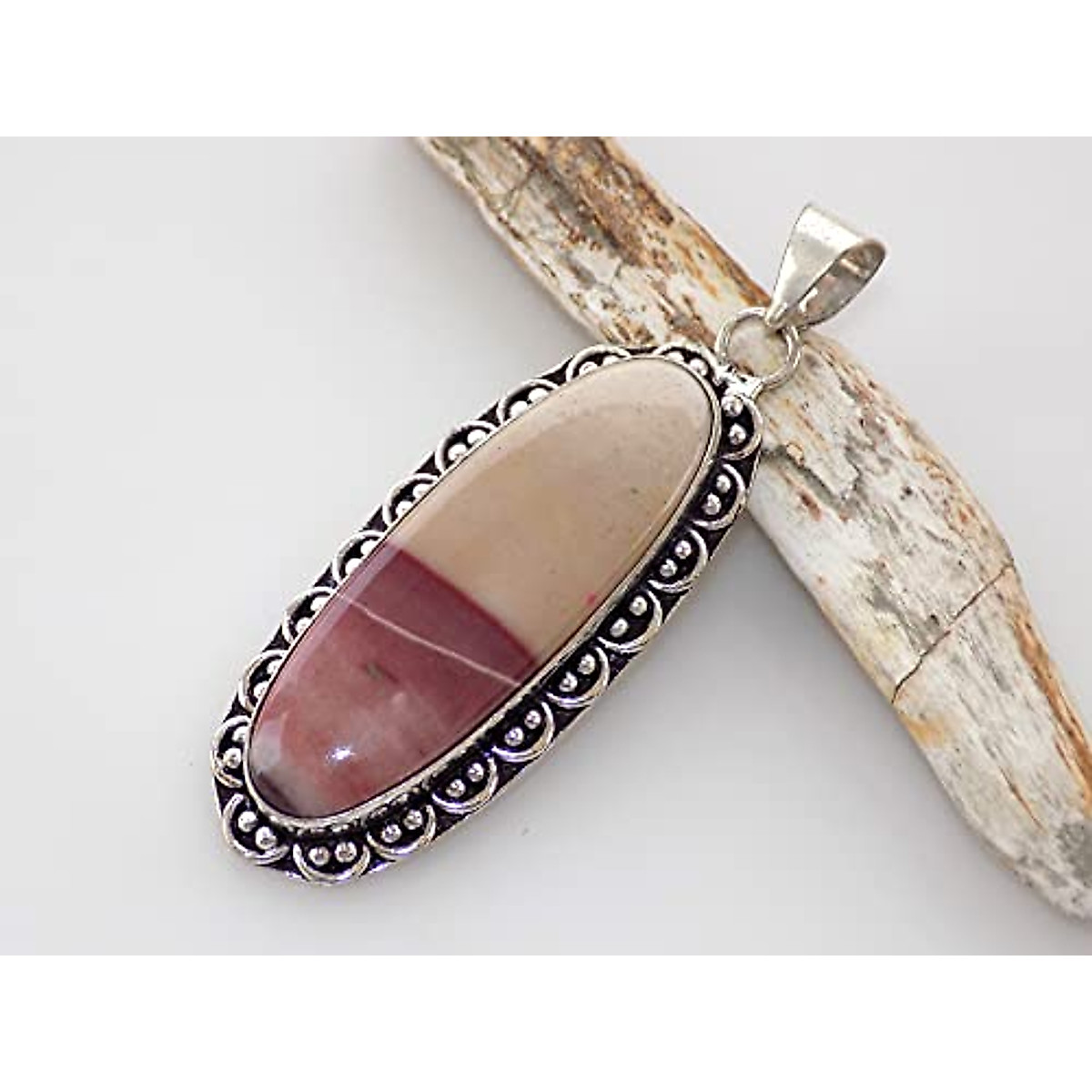 Mookaite Pendant, Birthday Gift Jewelry, Designer Pendant, Silver Plated Pendant, Handmade Pendant Jewelry, Boho Jewelry