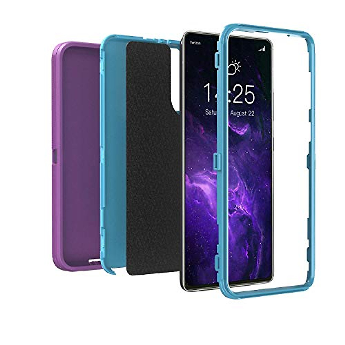 case for Galaxy S21 case,Samsung S21case,S21 Heavy Duty case[ with Clip][Shockproof] [Dropproof] [Dust-Proof], case for Samsung Galaxy S21 (PurpleSky Blue)