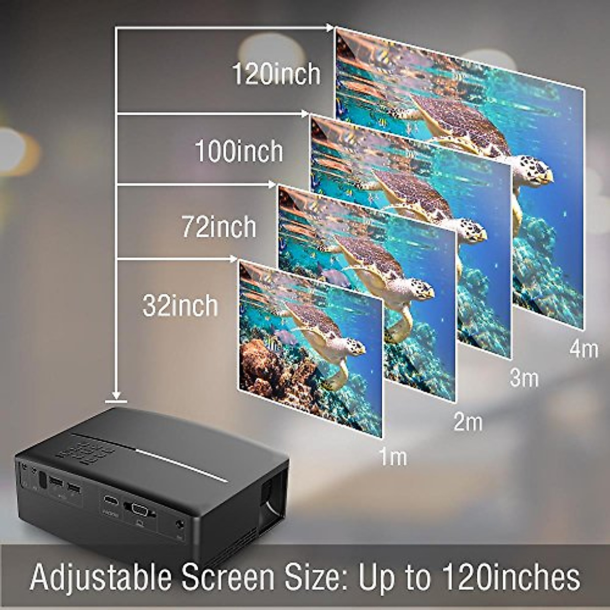 Pyle Multimedia Home Theater Projector - Portable HD 1080p LED with USB HDMI Digital Data System Projection for Entertainment Video Photo Game Full Cinema Movie in Your Laptop - PRJG98