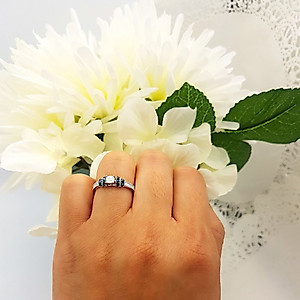 Dazzlingrock Collection 0.15 Carat (ctw) Sterling Silver Round Black & White Diamond Ladies Engagement Ring, Size 7.5