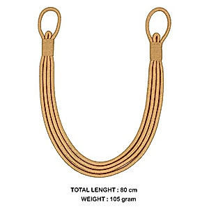 MALANOV Curtain 4 Strand Ropes Tiebacks Tie-Backs, Curtain Handmade Holdbacks, Polyester 4 Strand Cord Rope Tieback - Gold 2 Pack