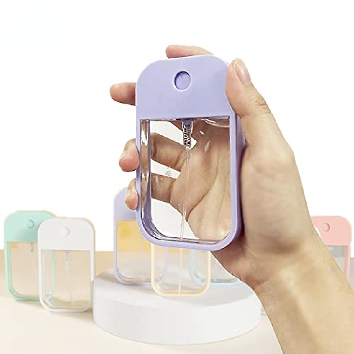 Perfume Refill Bottle, Portable Mini Hand Sanitizer Alcohol Refill Bottle with Spray Pump Cosmetic Container YW