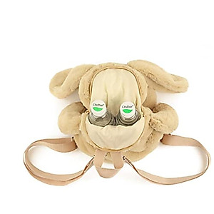 Cute Fuzz Plush Animal Teddy Bear/Rabbit/Momkey/Dog Backpack Bags for Toddle kids/Adults (Light Brown Rabbit)