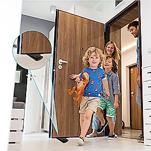 Door Stoppers 4 Pack Premium Rubber Door Stoppers Wedge Sturdy Stackable Door Stops for Carpet Heavy Duty Door Stoppers for Bottom of Door on Tile （Black）