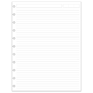 Letter Size Refills Paper, A4 Loose Leaf Paper for TUL Custom Note-Taking System Discbound Notebook Planner Inserts, 100 Sheets/200 Pages, White, 8.5 X 11 Inch