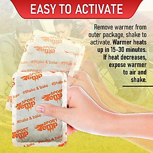 Large Hand & Body Warmers (45 Count) - Up to 18 Hours of Heat, Super Long Lasting - Easy, All Natural - Air Activated, for Body, Hands & Toes - Odorless Hot Hand Warmer - Sport Temp (45 Pack)
