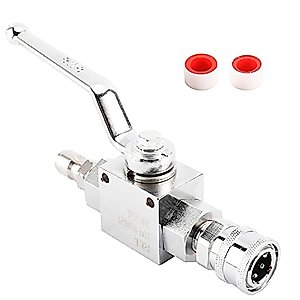 Toolly Stainless Steel High Pressure Washer Ball Valve Kit, 3/8 Inch Quick Connect for Power Washer Hose, 4500 PSI