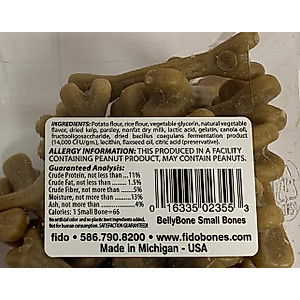 Fido 40 Count Jar of Naturals Belly Bone Dog Treats, Small, Digestion Care with Prebiotics and Probiotics