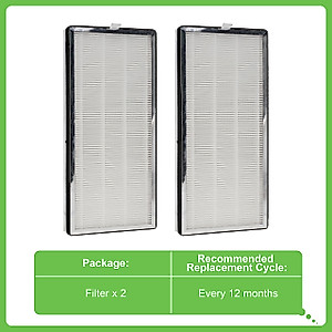 Hichoryer 40 Replacement Filter, Compatible with 40 Air Purifier, Compare to Part #ME40, True HEPA H13 Grade and Activated Carbon 3 in 1 Filter, 2 Pack