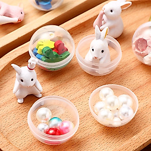 CLISPEED Clear Plastic Balls Small Round Capsule 100pcs Clear Round Capsule Capsule Gumball Machine Container Plastic Capsule Container Surprise Prize Party Favors 32MM Toy Capsules