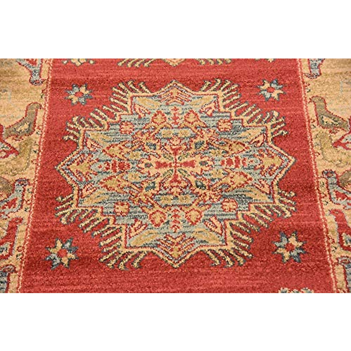 Unique Loom Sahand Collection Traditional Geometric Classic Red Runner Rug (2' 7 x 6' 7)