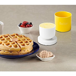 Sunflower Butter Crock Butter Keeper French Butter Dish Ceramic Cup Butter Holder With Water Line Non-Slip Design