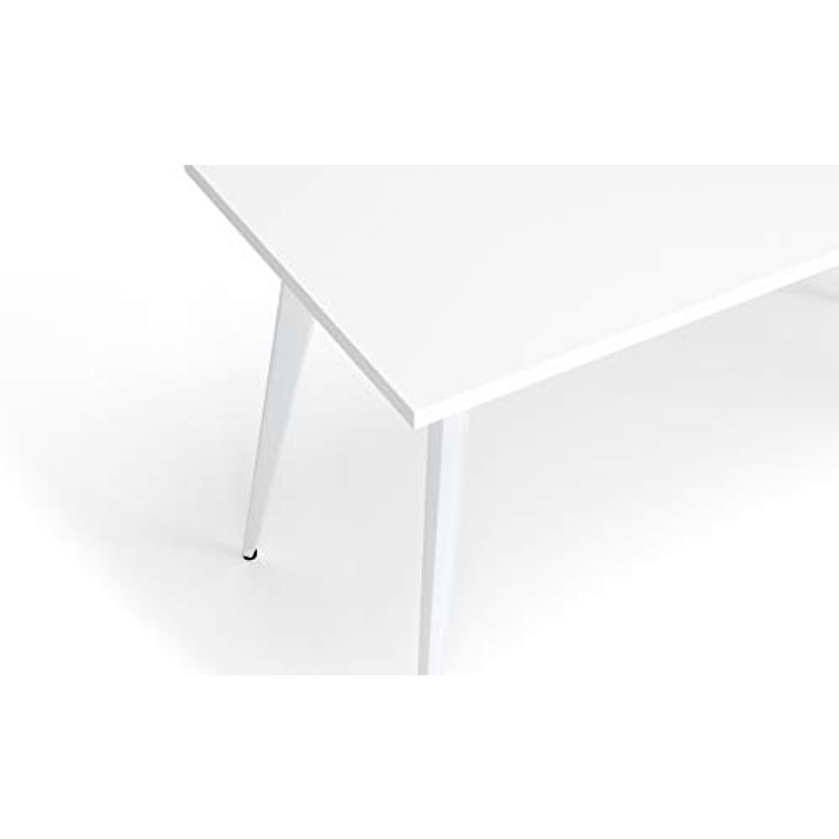 HON Basyx Commercial-Grade Executive Desk, Angled Metal Legs, 55", White