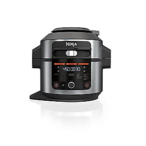 Ninja OL500 Foodi 6.5-qt. Pressure Cooker Steam Fryer with SmartLid, 13-in-1 that Air Fries, Bakes & More, with 2-Layer Capacity, Crisp Basket, Silver/Black (Renewed)